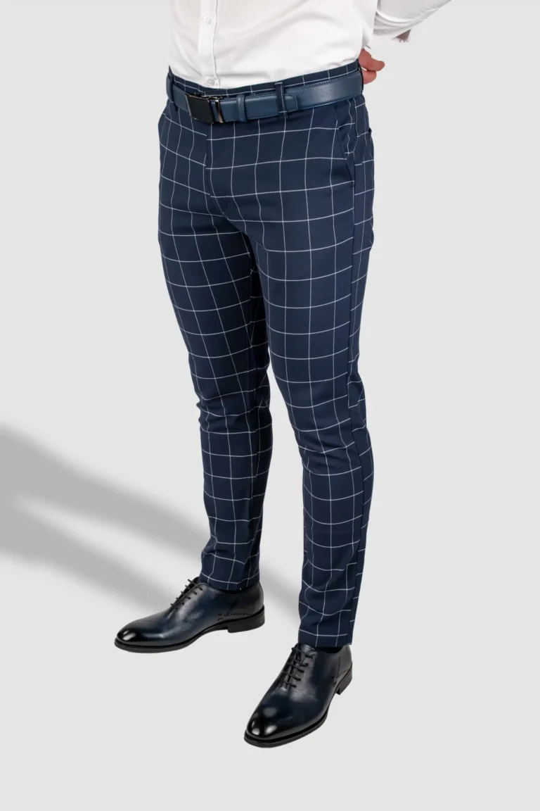 Teget Karirane Muške Pantalone - Standard Model | Hunter